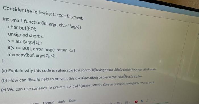 Solved Consider the following C code fragment: int | Chegg.com