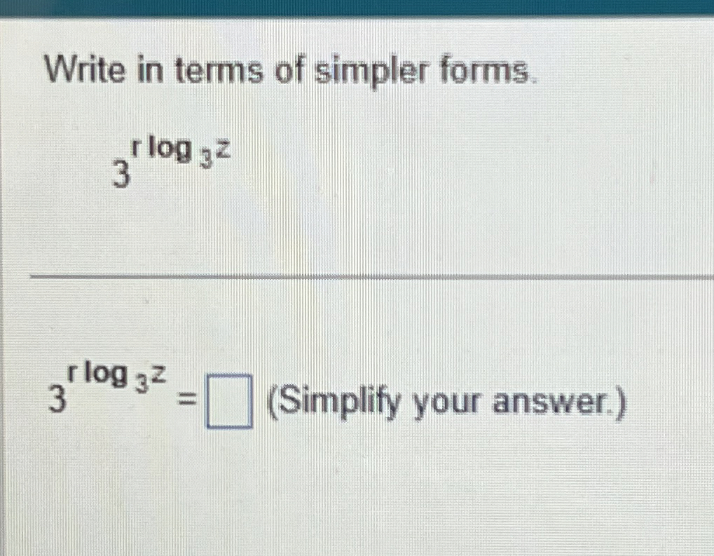 Solved Write in terms of simpler | Chegg.com
