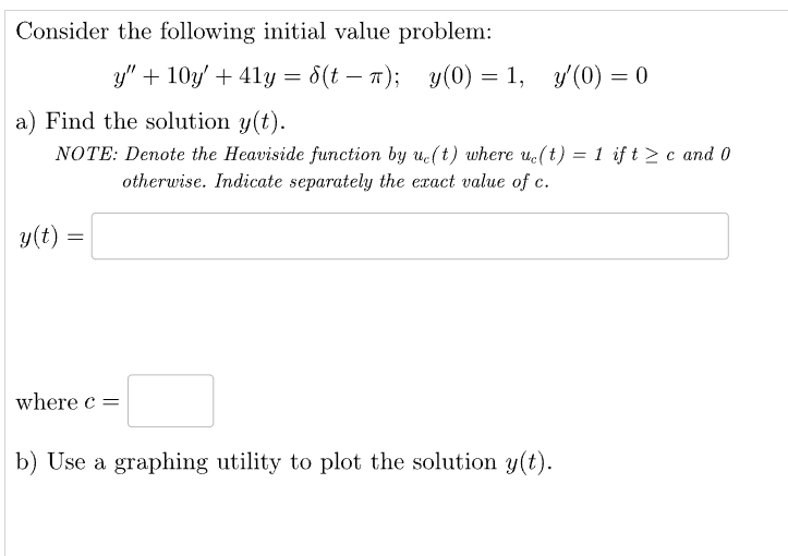 Consider the following initial value | Chegg.com