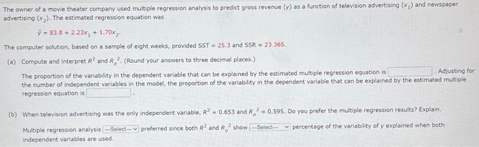 Solved The owner of a movie theater company used multiple | Chegg.com