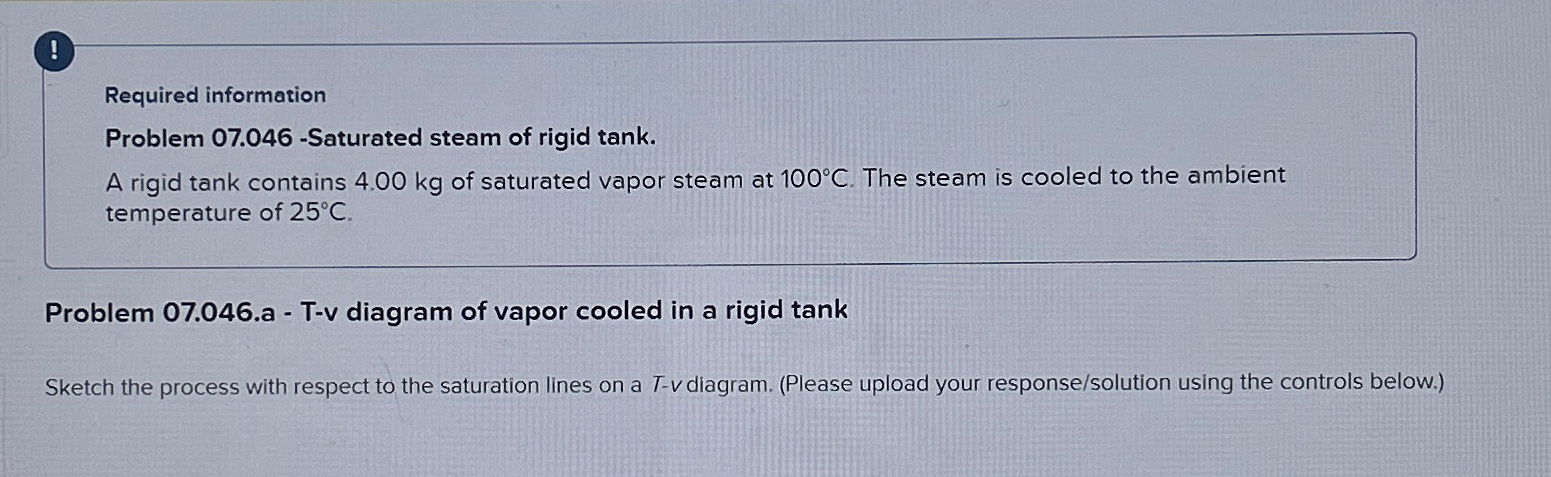 Solved !Required informationProblem 07.046 -Saturated steam | Chegg.com