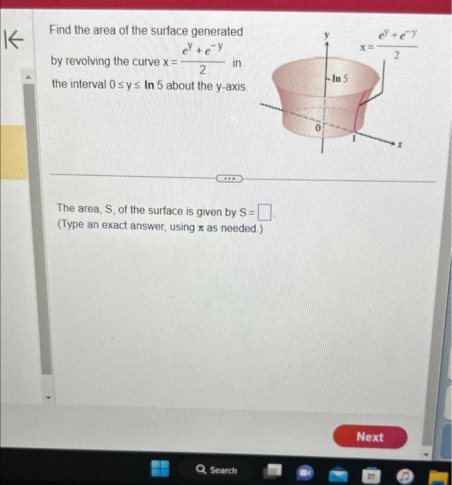[Solved]: Find the area of the surface generated by revolvin