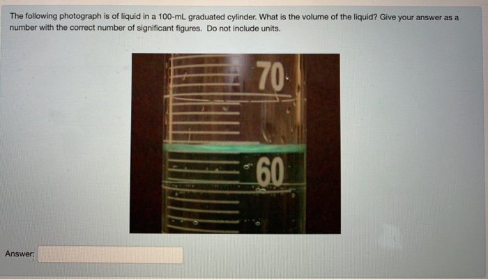 Solved The following photograph is of liquid in a 100-mL | Chegg.com