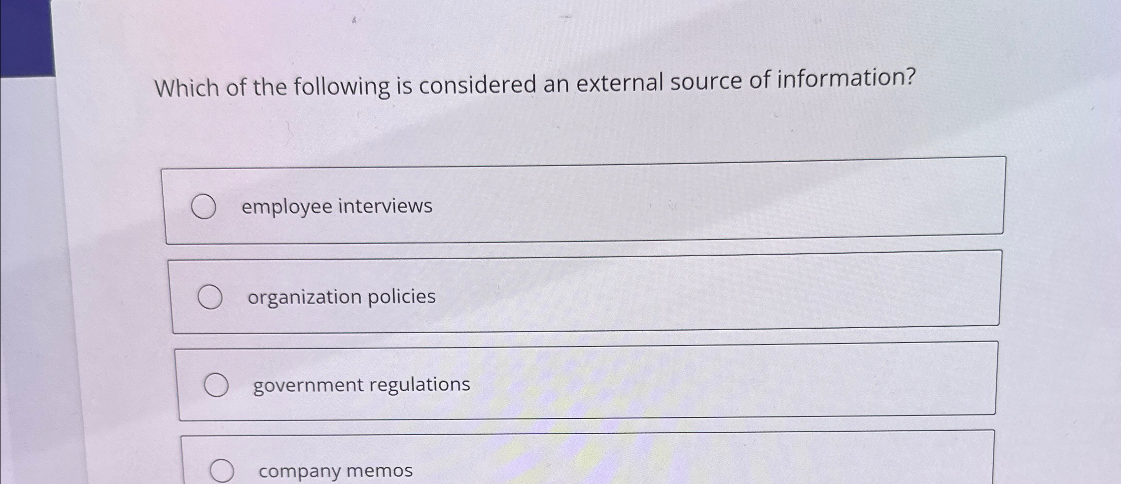 Solved Which of the following is considered an external | Chegg.com