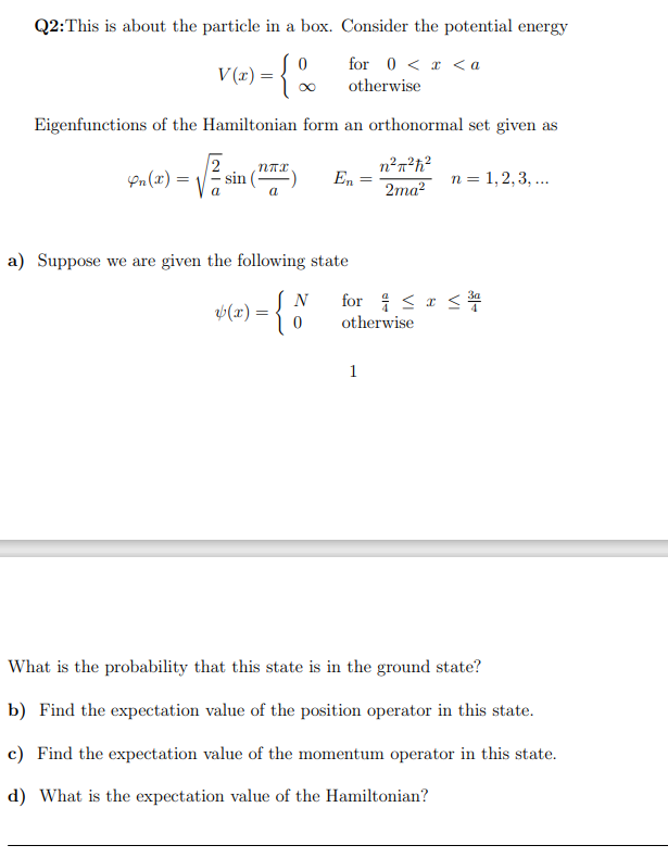 Solved Please solve all parts Q2:This is about the particle | Chegg.com