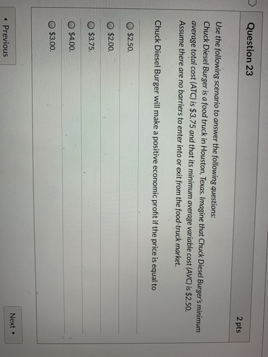 Solved Question 23 2 pts Use the following scenario to | Chegg.com