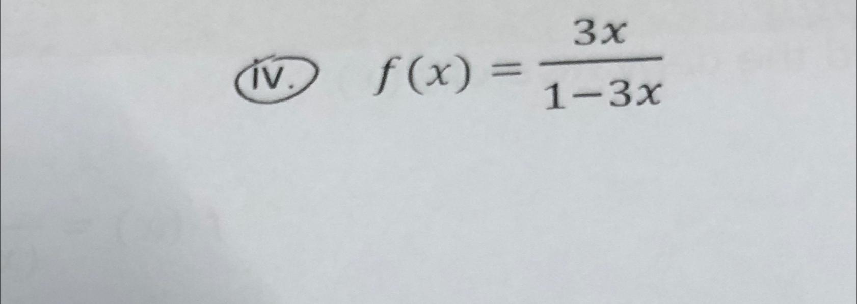 Differntiation of inverse function f(x)=3x1-3x | Chegg.com