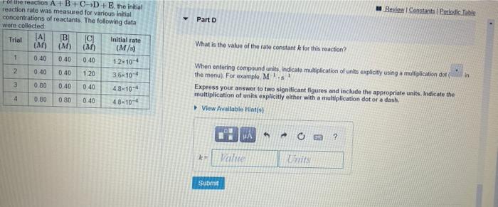 Solved Review Constants Perlodic Table Part D SE M) SO What | Chegg.com