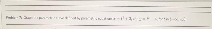 Solved Problem 7: Graph the parametric curve defined by | Chegg.com
