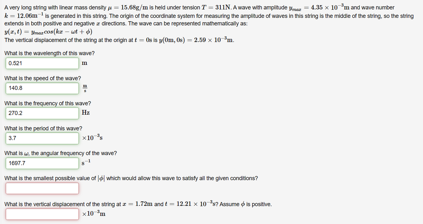 Solved A very long string with linear mass density μ=15.68gm | Chegg.com
