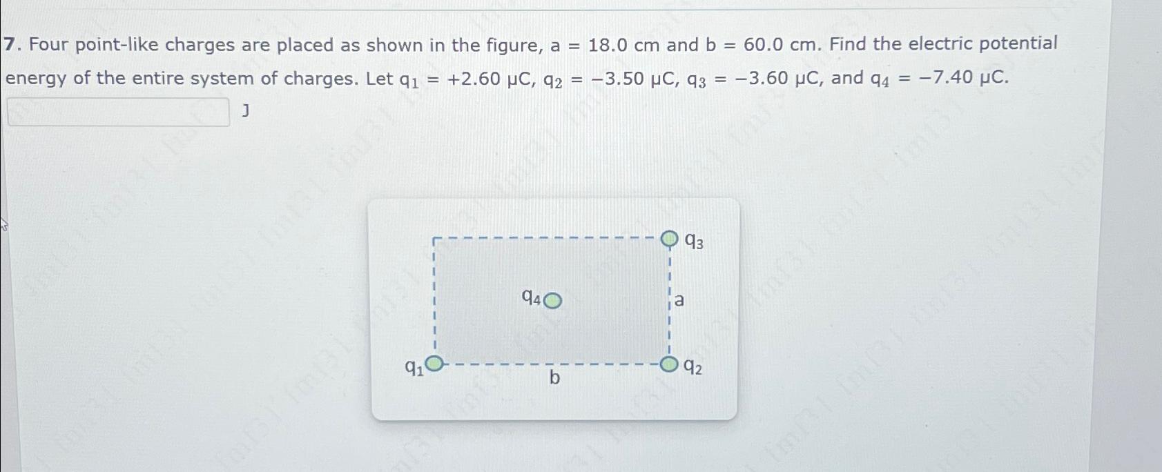 Solved Four point-like charges are placed as shown in the | Chegg.com