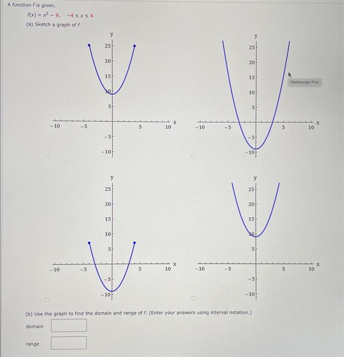 Solved (d) Find the values of x for which f(x)≤g(x). [1,3) | Chegg.com