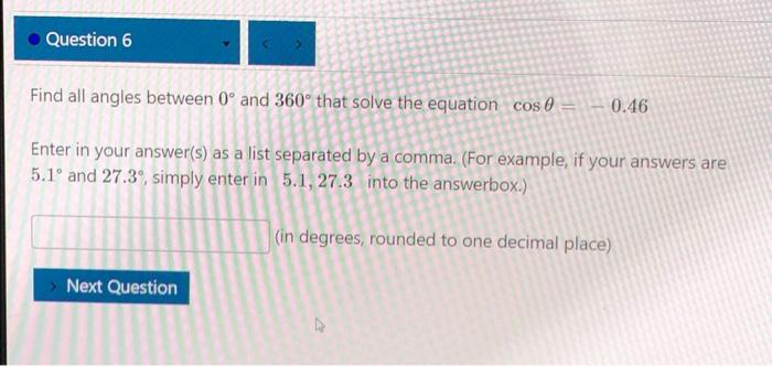 Solved Find all angles between 0∘ and 360∘ that solve the | Chegg.com