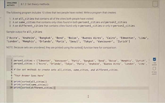 Solved The following program includes 10 cities that two | Chegg.com Solved The following program includes 10 cities that two | Chegg.com