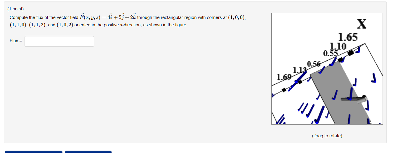 Solved 1 pointcompute The Flux Of The Vector Field