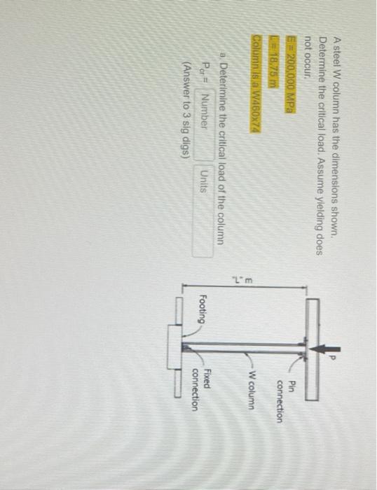Solved A steel W column has the dimensions shown Determine | Chegg.com