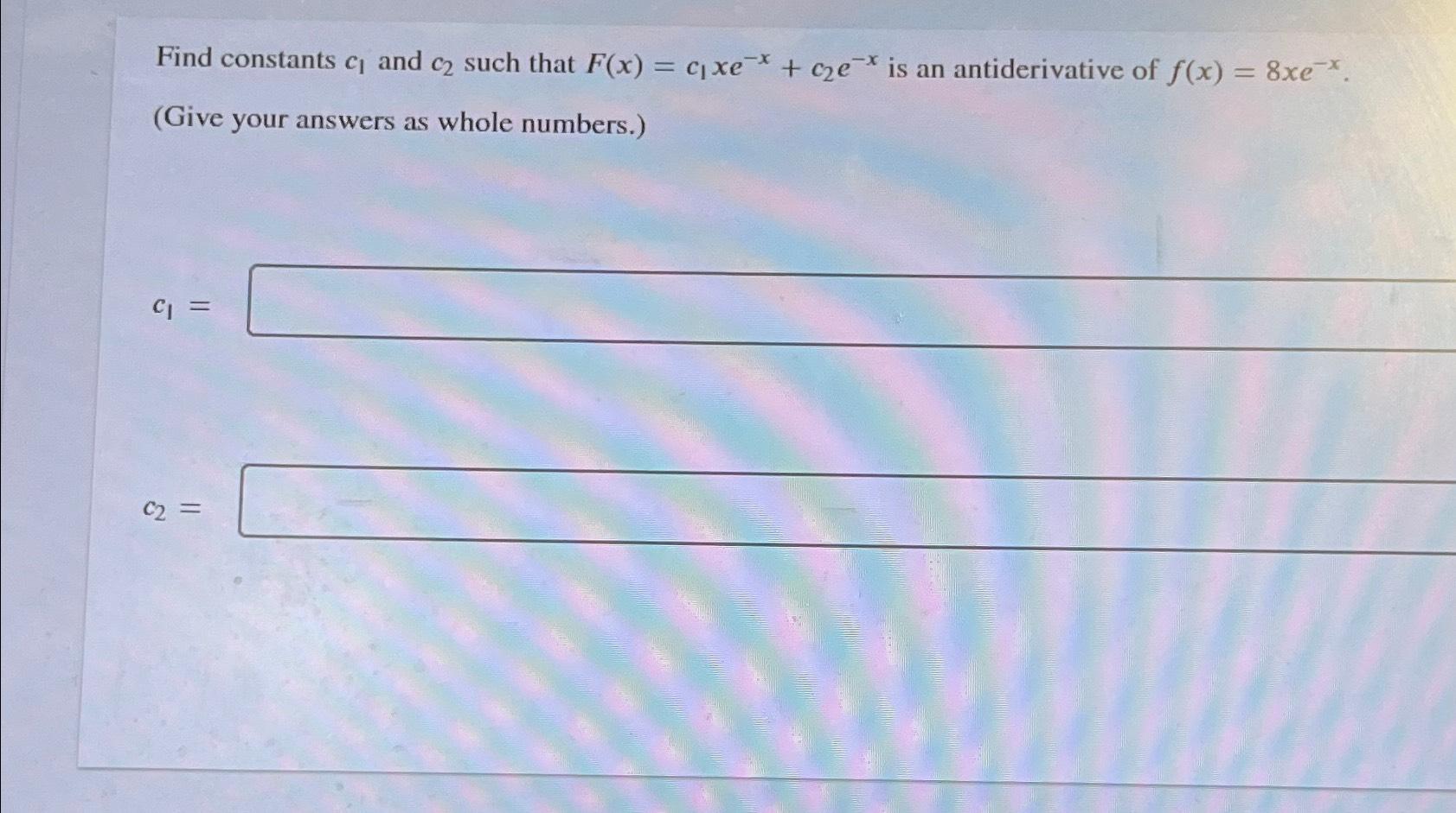 Solved Find constants c1 ﻿and c2 ﻿such that | Chegg.com