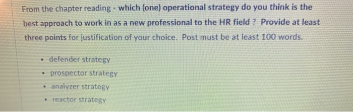 Solved From the chapter reading - which (one) operational | Chegg.com