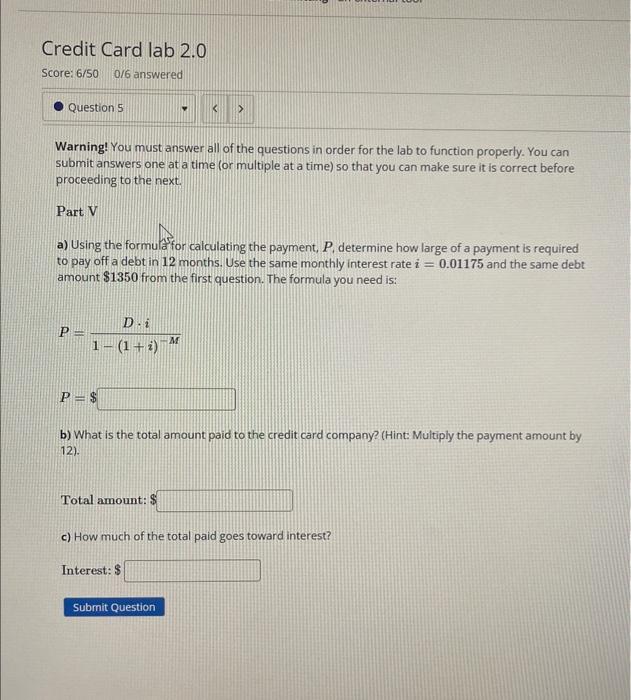 Solved Warning! You must answer all of the questions in | Chegg.com