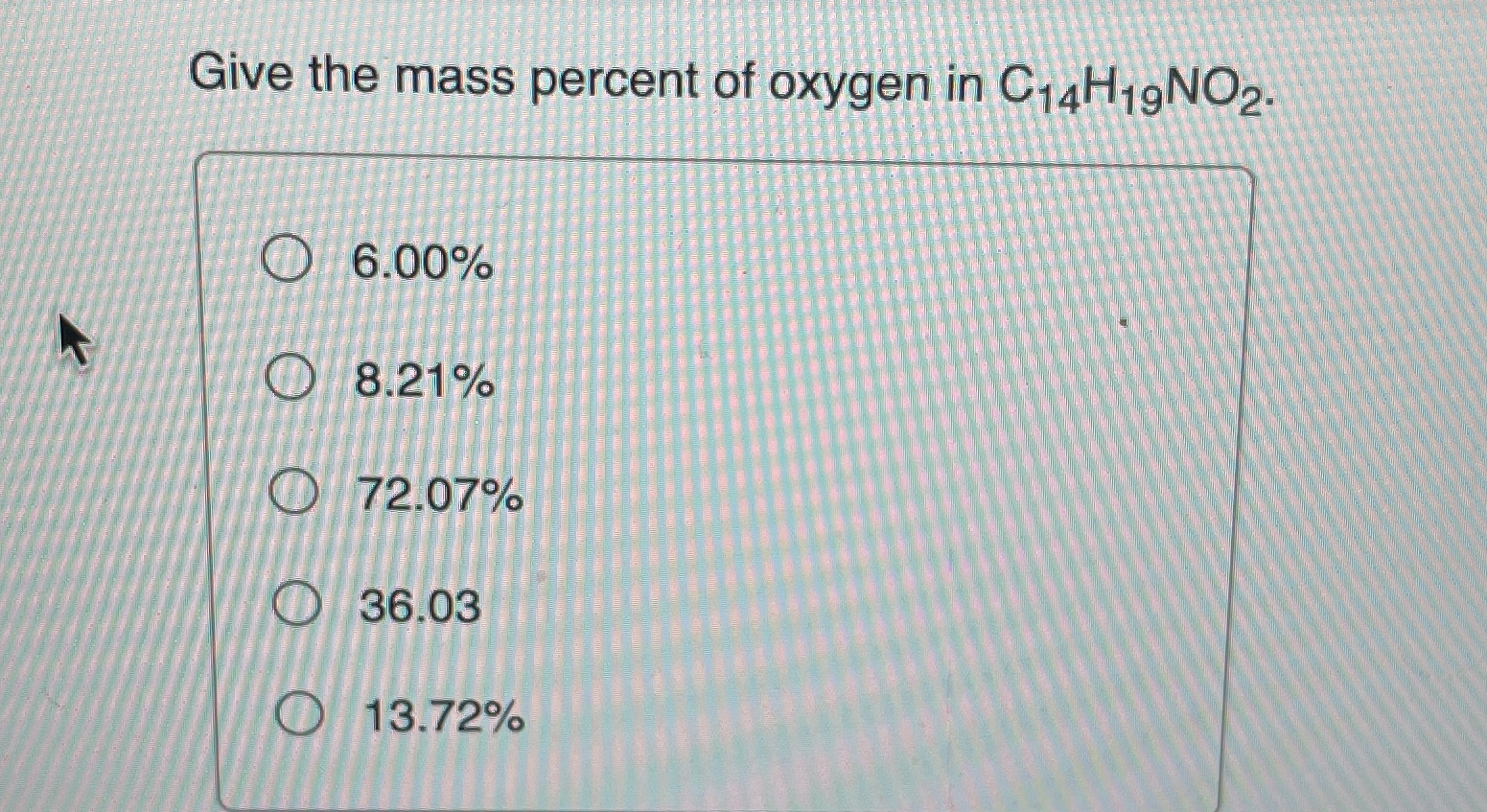 Solved Give the mass percent of oxygen in | Chegg.com