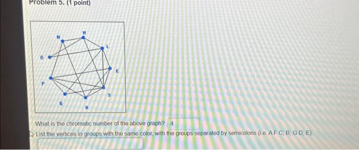Solved What is the chromatic number of the above graph? List | Chegg.com