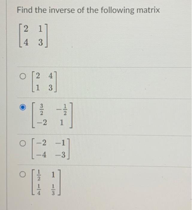 Solved Find the transpose of the following matrix: | Chegg.com