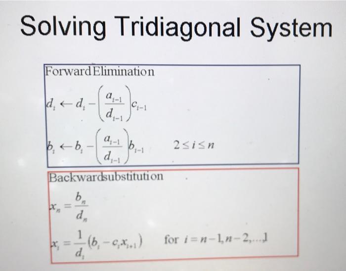 Solved Consider the following tridiagonal system: X1 1 1 X2 | Chegg.com