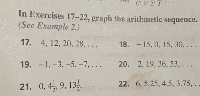In Exercises 17-22, graph the arithmetic sequence. | Chegg.com