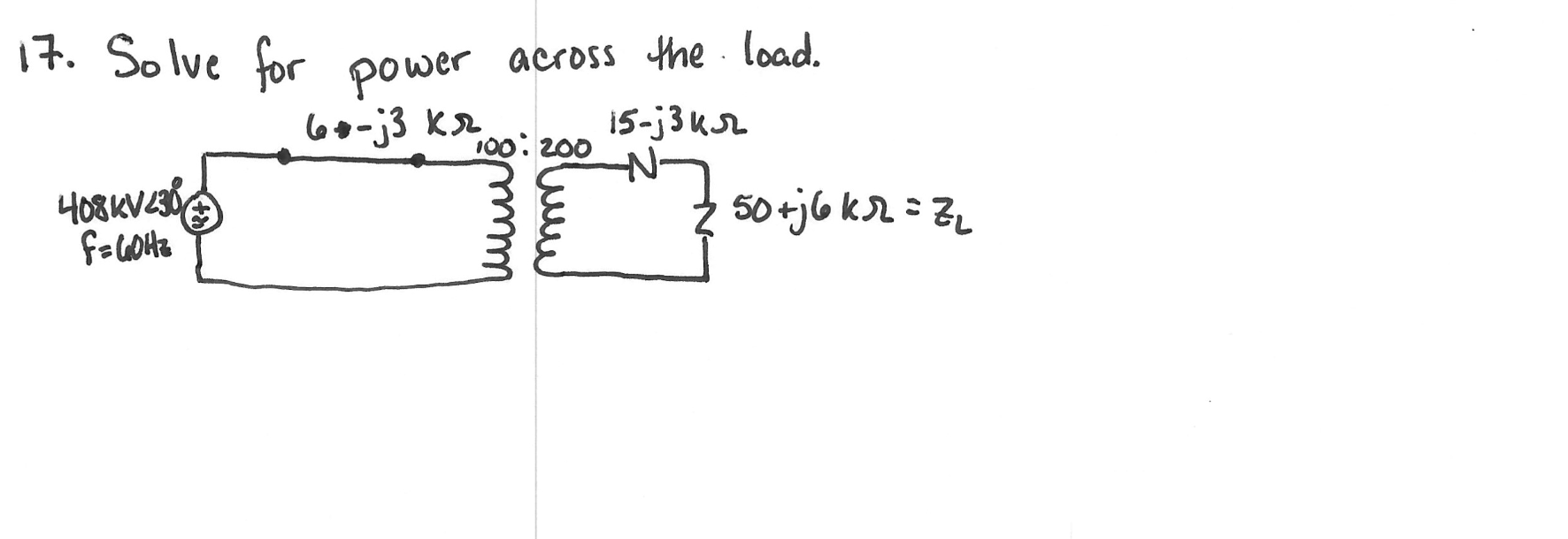 Solved Solve for power across the load. | Chegg.com