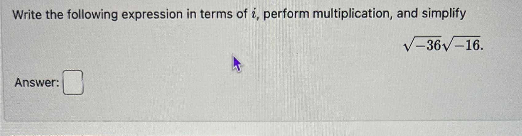 Solved Write the following expression in terms of i, | Chegg.com