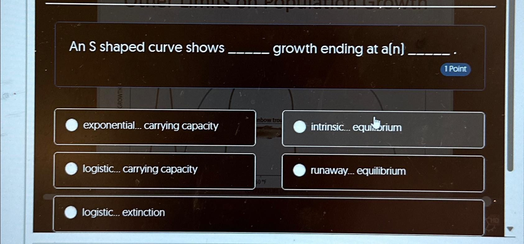Solved An S shaped curve shows growth ending at a[n]1 | Chegg.com