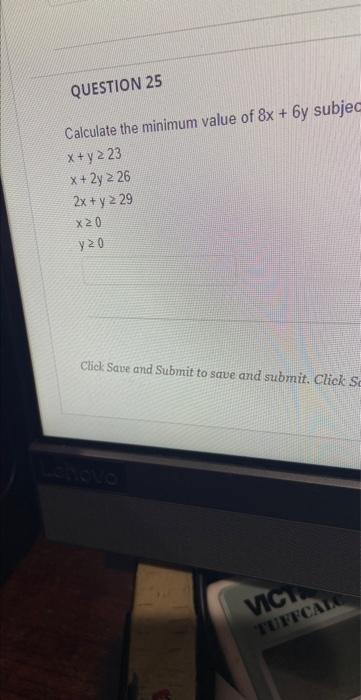 Solved Calculate The Minimum Value Of 8x 6y Subjec
