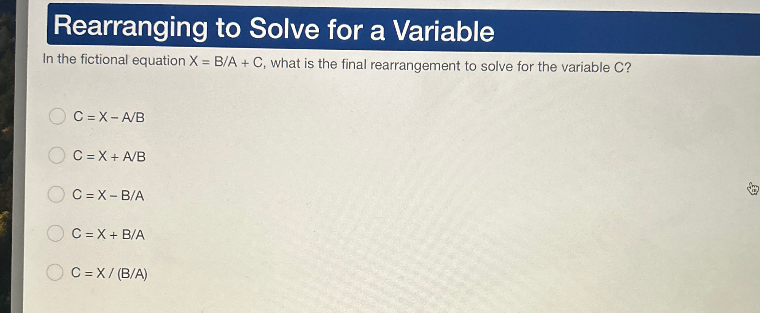 Solved Rearranging to Solve for a VariableIn the fictional | Chegg.com