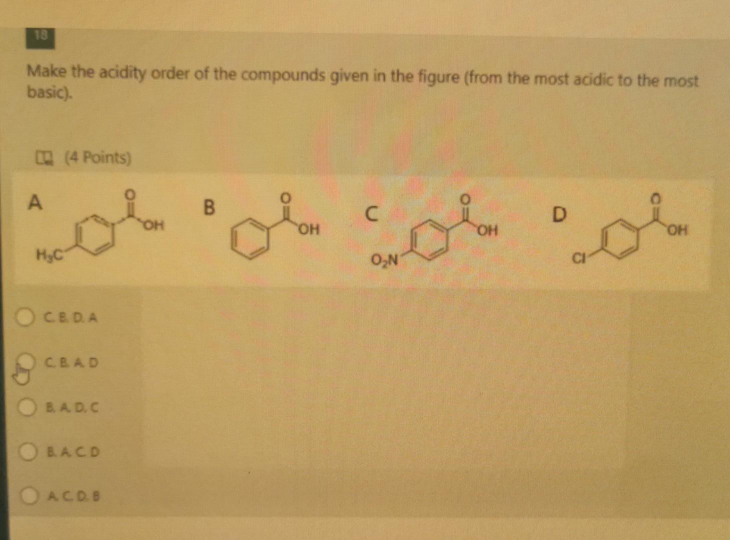 Solved Make the acidity order of the compounds given in the | Chegg.com