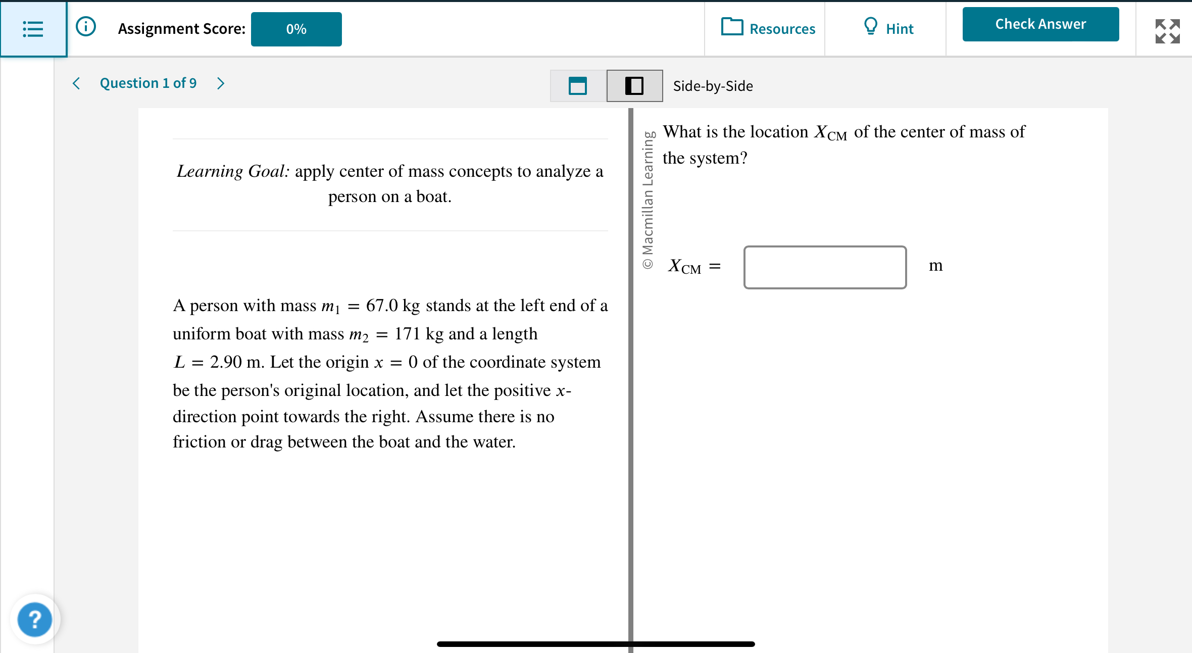 Solved Assignment Score:0%ResourcesHintQuestion 1 ﻿of | Chegg.com