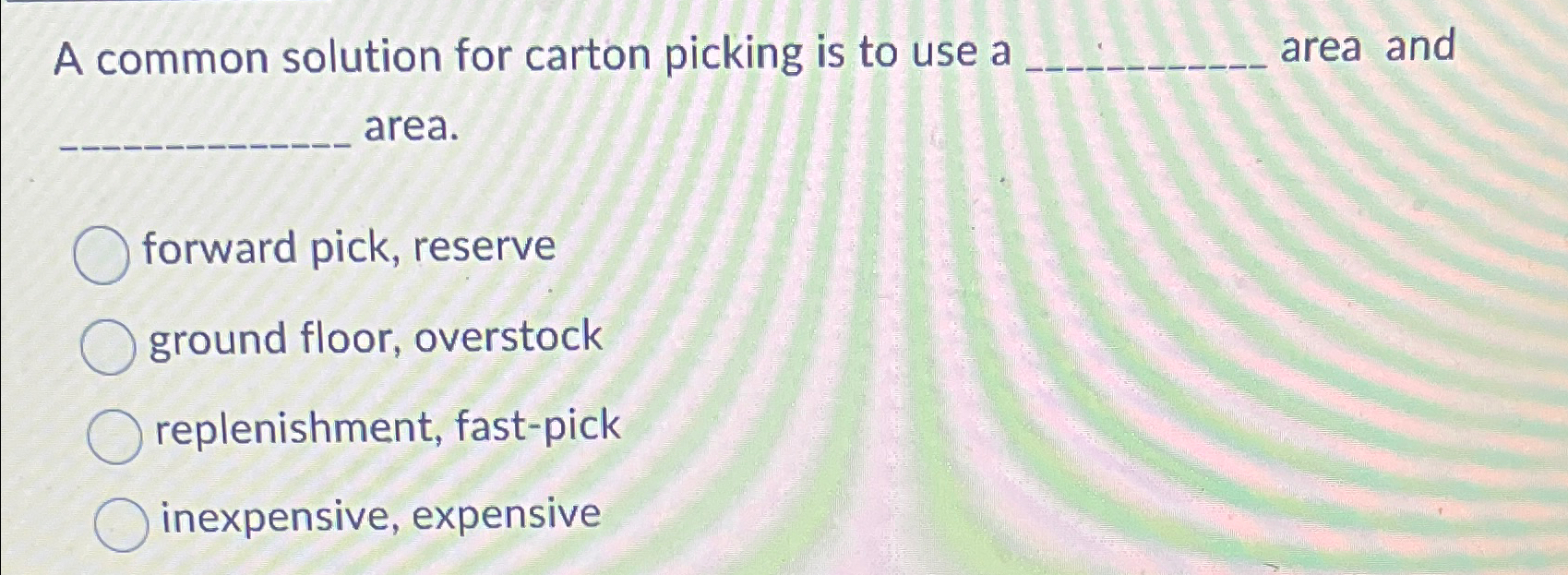 Solved A common solution for carton picking is to use a area | Chegg.com