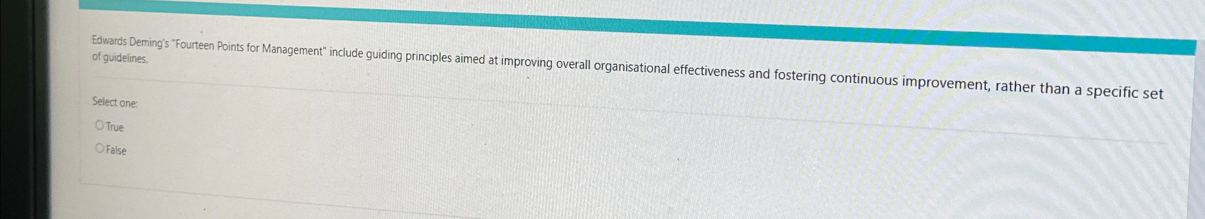 Solved Edwards Deming's "Fourteen Points for Management" | Chegg.com