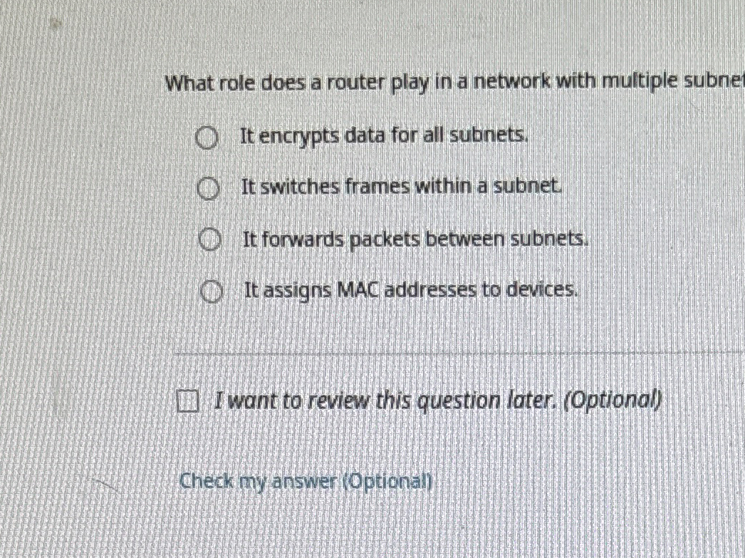 Solved What role does a router play in a network with | Chegg.com