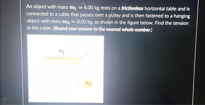 Solved An object with mass m1=4.00 kg rests on a | Chegg.com
