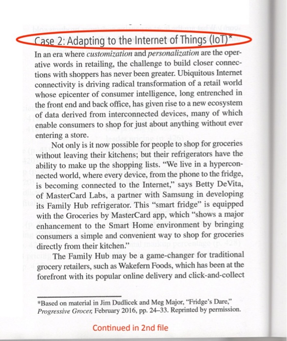 Solved Case 2: Adapting to the Internet of Things (IoT)* In | Chegg.com