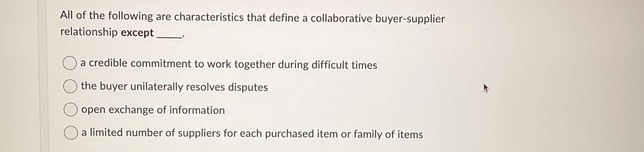 Solved All of the following are characteristics that define | Chegg.com