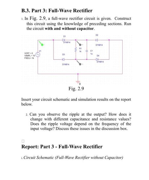 Solved B.3. Part 3: Full-Wave Rectifier 1. In Fig. 2.9, a | Chegg.com