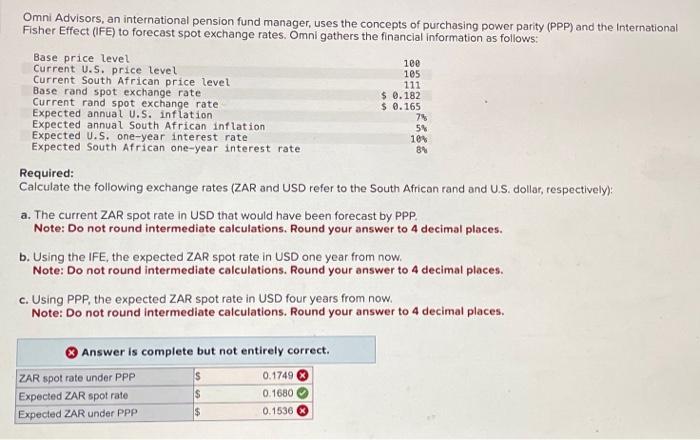 Solved Omni Advisors, an international pension fund manager, | Chegg.com