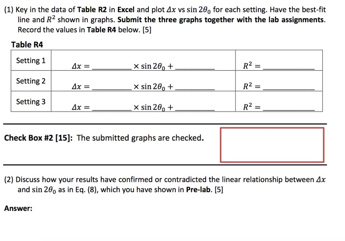 Solved (1) Key in the data of Table R2 in Excel and plot Ax | Chegg.com