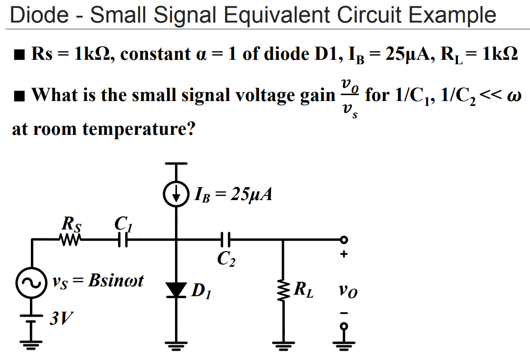 Solved Diode - ﻿Small Signal Equivalent Circuit | Chegg.com