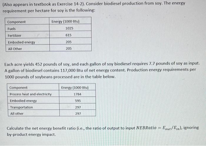 Solved (Also appears in textbook as Exercise 14-2). Consider | Chegg.com