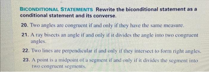 2.2 Definitions and Biconditional | Chegg.com