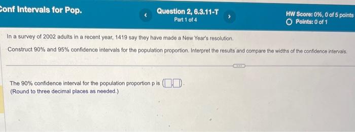 Solved In a survey of 2002 adults in a recent year, 1419 say | Chegg.com