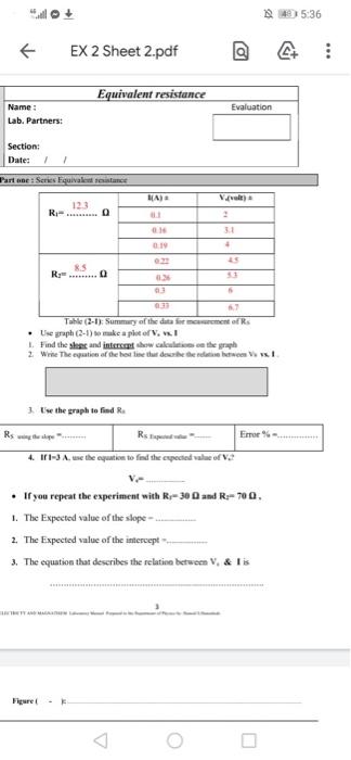 24 5:36 EX 2 Sheet 2.pdf Equivalent resistance | Chegg.com