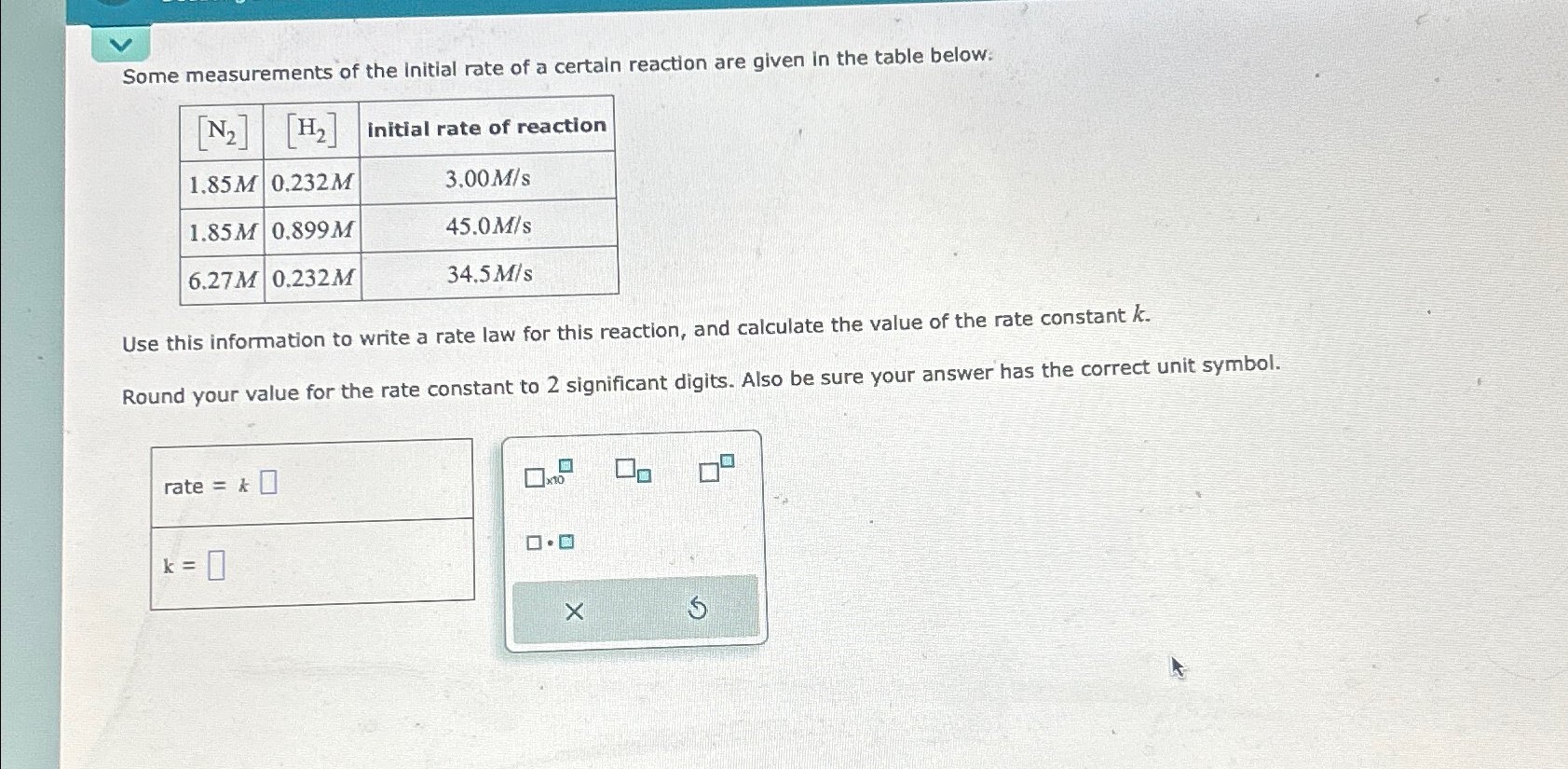 Solved Some measurements of the initial rate of a certain | Chegg.com